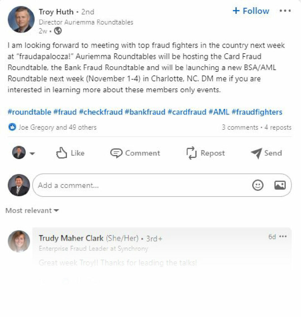 Fraud Awareness Week Highlighted on LinkedIn – OrboGraph